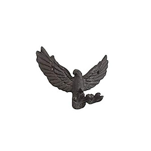 Handcrafted Nautical Decor Cast Iron Flying Eagle Decorative Metal Talons Wall Hooks 6"