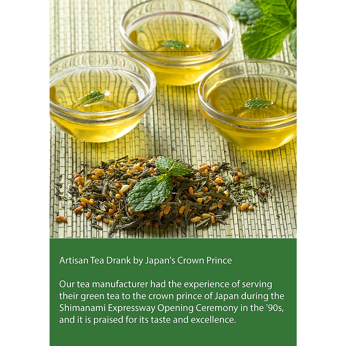 Kawashimaya Organic Genmaicha, Green Tea with Roasted Brown Rice, Loose Leaf, Made in Japan 12.69 oz (360g)