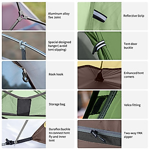 Naturehike Cloud-Up 2 Person Tent Lightweight Backpacking Tent with Footprint - Free Standing Ultralight Camping Hiking Backpack Tents Two Person Tent