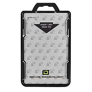 ID Stronghold - RFID Blocking Secure Badge Holder - Duolite 2 Card ID Holder - Poly Carbonate - Heavy Duty Hard Plastic ID Badge Holder - USA Molded and Assembled - FIPS 201 Approved - Black
