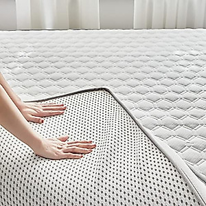 Memory Foam Mattress Topper 4 Inches with Supportive, High-Density Foam - 2 Layer Hybrid Cooling Bed Topper with Knitted Cotton & Bamboo Charcoal Skin Friendly Cover - Twin Size