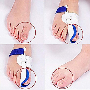 AnHua Valgus Bunion Corrector Orthotics Feet Bone Thumb Adjuster Correction Pedicure Sock Straightener Bunion Splint for Bunions For Crooked Toes Alignment Pain Relief (Style2：Blue white)