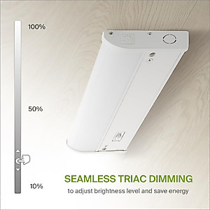 ASD LED Under Cabinet Lighting, 9 inch 3W 202 LM, Dimmable Hardwired Under Cabinet Lights for Kitchen, 3000K Soft/4000K Cool/5000K Daylight, Under Counter Light Fixtures, ETL Energy Star White Finish