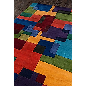 Momeni Rugs New Wave Collection, 100% Wool Hand Carved & Tufted Contemporary Area Rug, 3'6" x 5'6", Multicolor