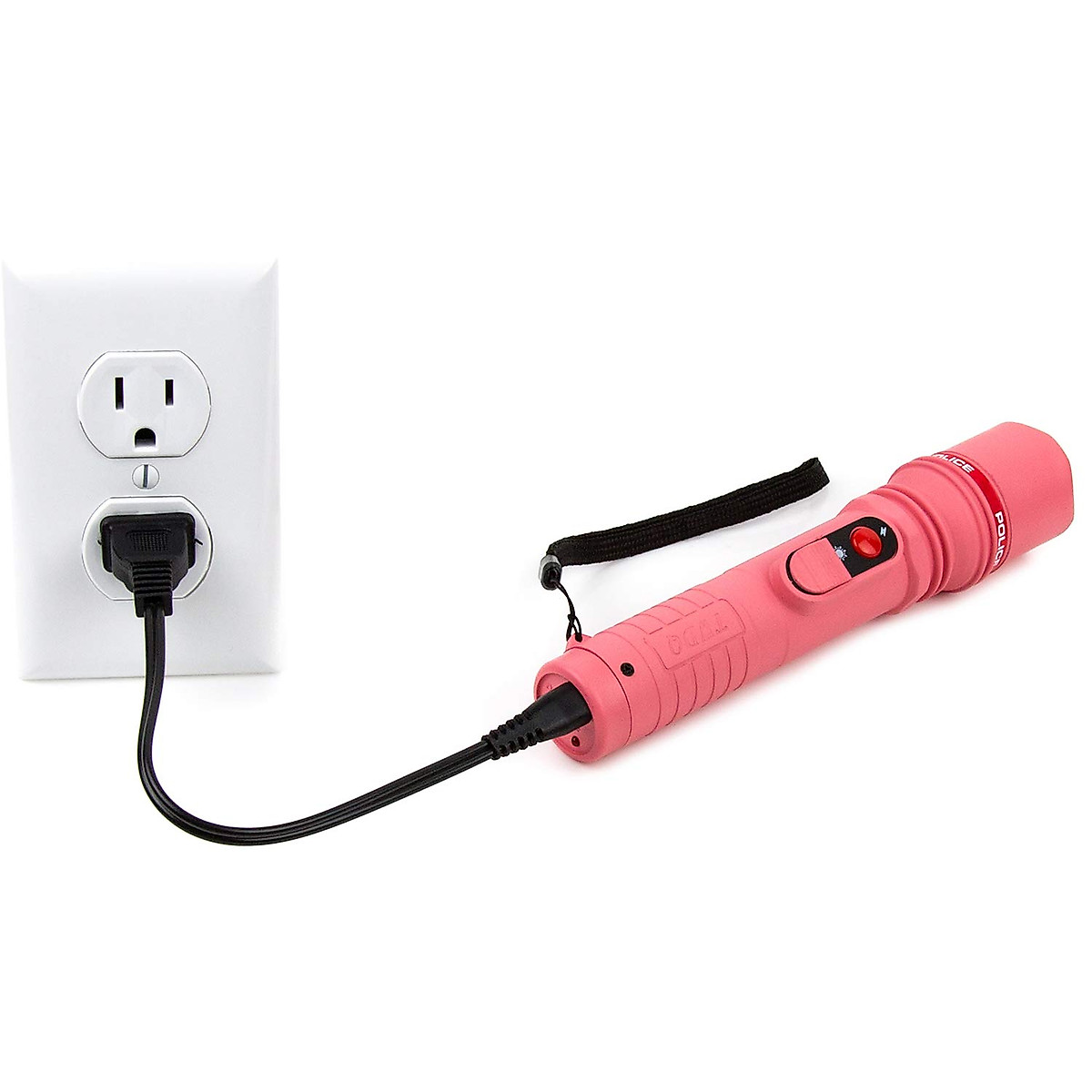 POLICE Stun Gun 305 - Rechargebale with LED Flashlight, Pink