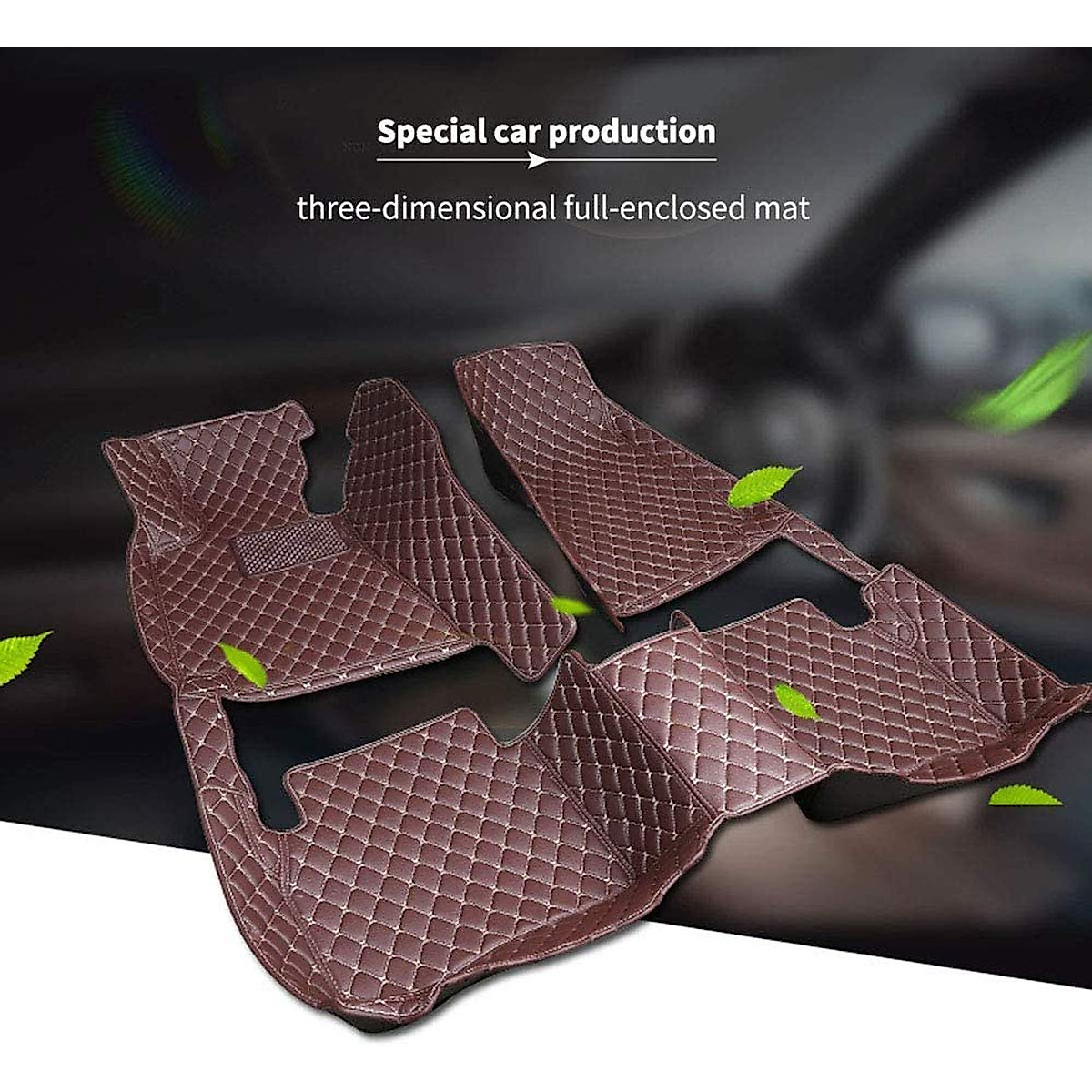 Car Floor Mats for Volvo - S60 2011-2017 Full Coverage Foot Pad All Weather Anti-Slip Waterproof Dustproof Interior Protection Luxury PU Leather Custom Auto Carpe QUUFAA (Beige,S60 2011-2017 Year)