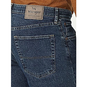 Wrangler Authentics Men's Regular Fit Comfort Flex Waist Jean, Dark Stonewash, 34W x 30L
