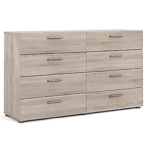 Home Square 3 Piece Bedroom Set with 8 Drawer Dresser and Two 2 Drawer Nightstand in Truffle