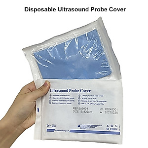 Ultrasound Probe Cover - Transducer Cover Latex-Free Sterile Disposable Clear, 6" x 12", Individual Packaging (50 pcs)