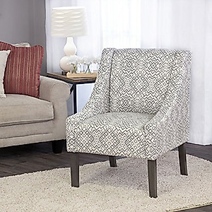 HomePop Modern Swoop Arm Accent Chair, Gray Geometric