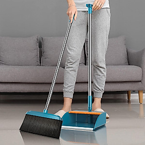RUNLAIKEJI Broom and Dustpan Set for Home, Dustpan and Broom Set Long Handle, Kitchen Broom and Dustpan Set, Dust Pan and Broom Combo, for Home Kitchen Room Office Lobby Indoor Floor Cleaning