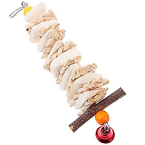 LUOZZY Parrot Cage Chewing Toy Bird Bite Toy Hanging Parrot Toy for Small Birds, 25CM