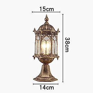WYBFZTT-188 E27 Retro Industrial Column Lamp, Outdoor Landscape Post Lamp Gate Waterproof Courtyard Lamp, Pillar Caplights Home Garden Courtyard Column Headlight