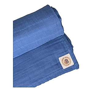 Every Daisy Baby Muslin Swaddle Blanket - Certified Organic Cotton Breathable Receiving Blanket, Extra Soft Newborn Nursery Wrap for Boys & Girls Solid Colors 47 x 47 inches (Blueberry Yogurt)