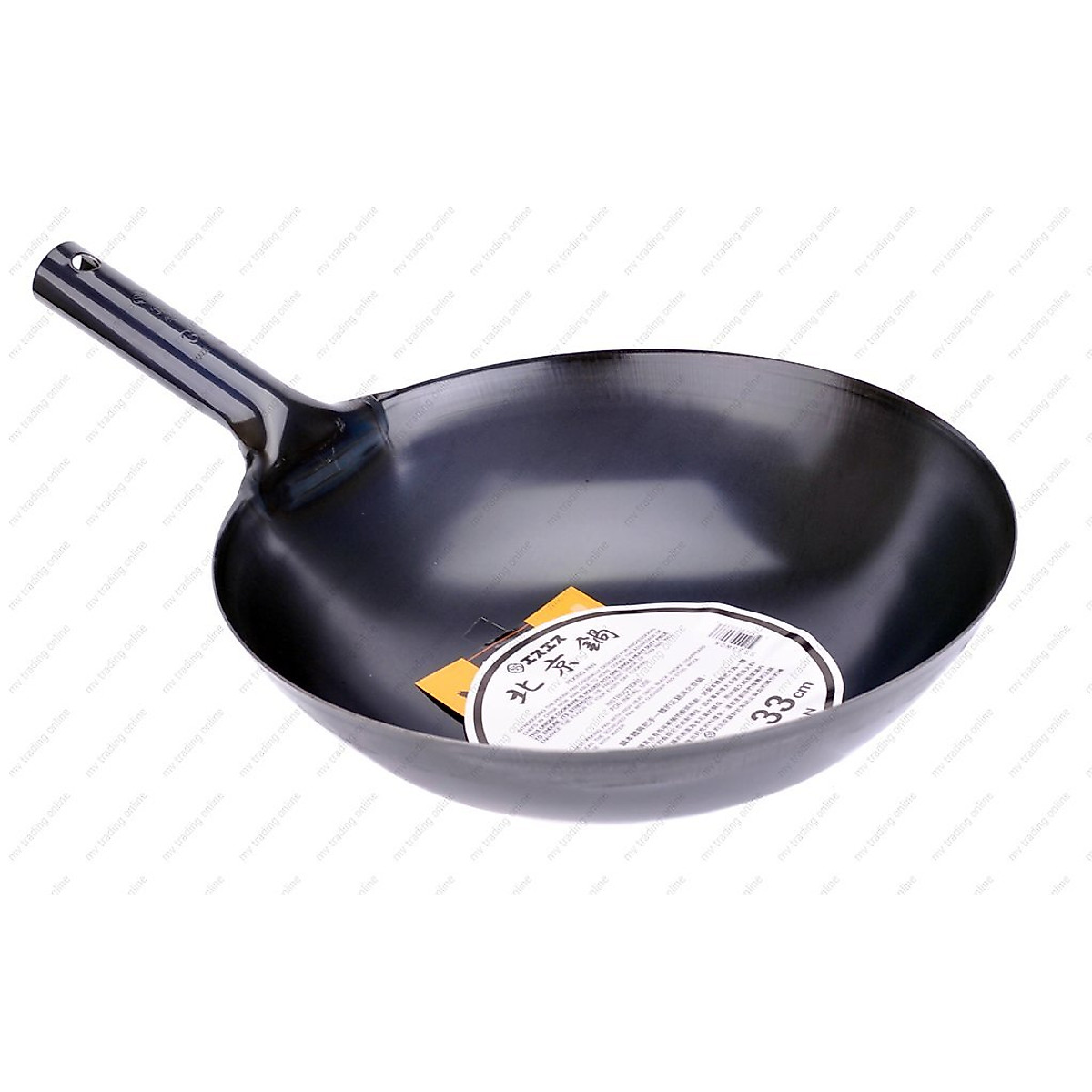 M.V. Trading JPIW30 Japanese Iron Pow Wok Heavy Duty Iron with Commercial Grade Handle, 30cm (11-Inches)