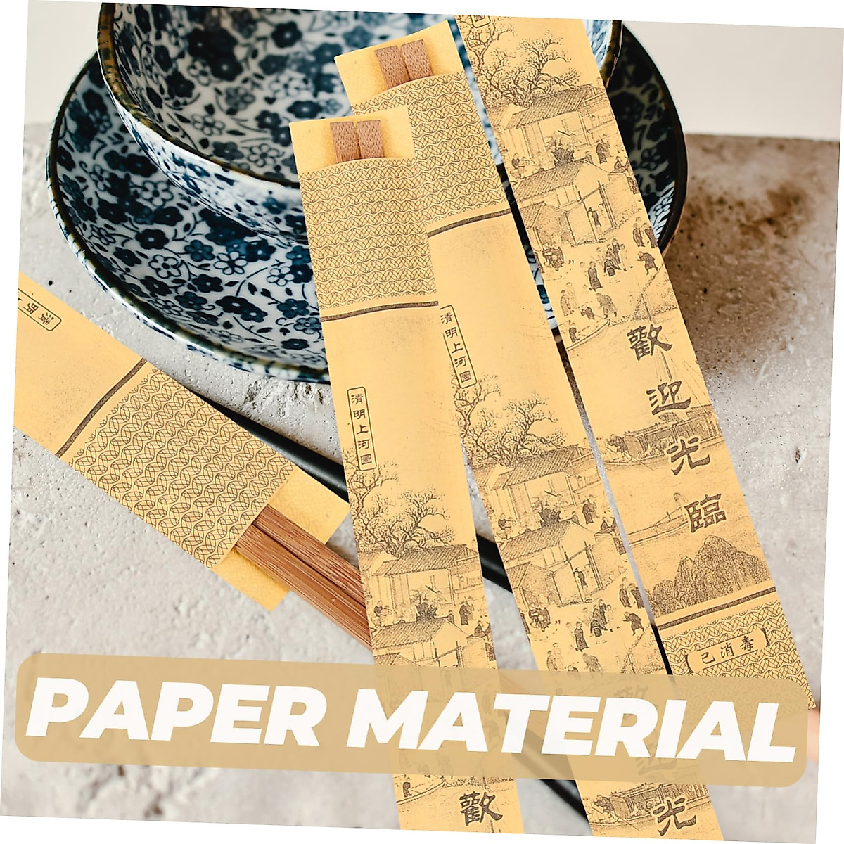 BEBEMOKO 500pcs Silverware Bag Tableware Bags Sushi Chopsticks Sleeve Chopsticks Cover Chopsticks Pocket Chopsticks Takeout Sleeve Chopsticks Holder Chopsticks Packet Cutlery Sleeve Paper