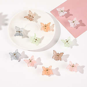 Mini Butterfly Hair Accessories - Tiny Claw Clips for Girls and Women, 90s Cute Hair Clips for Toddlers