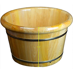 Solid Cedar Wood Foot Basin Tub Bucket for Foot Bath, Massage, Spa, Sauna, Soak, 16"