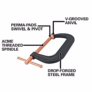 Wilton Spark-Duty Drop-Forged C-Clamp, 3" Opening, 2-7/16" Throat (14229)