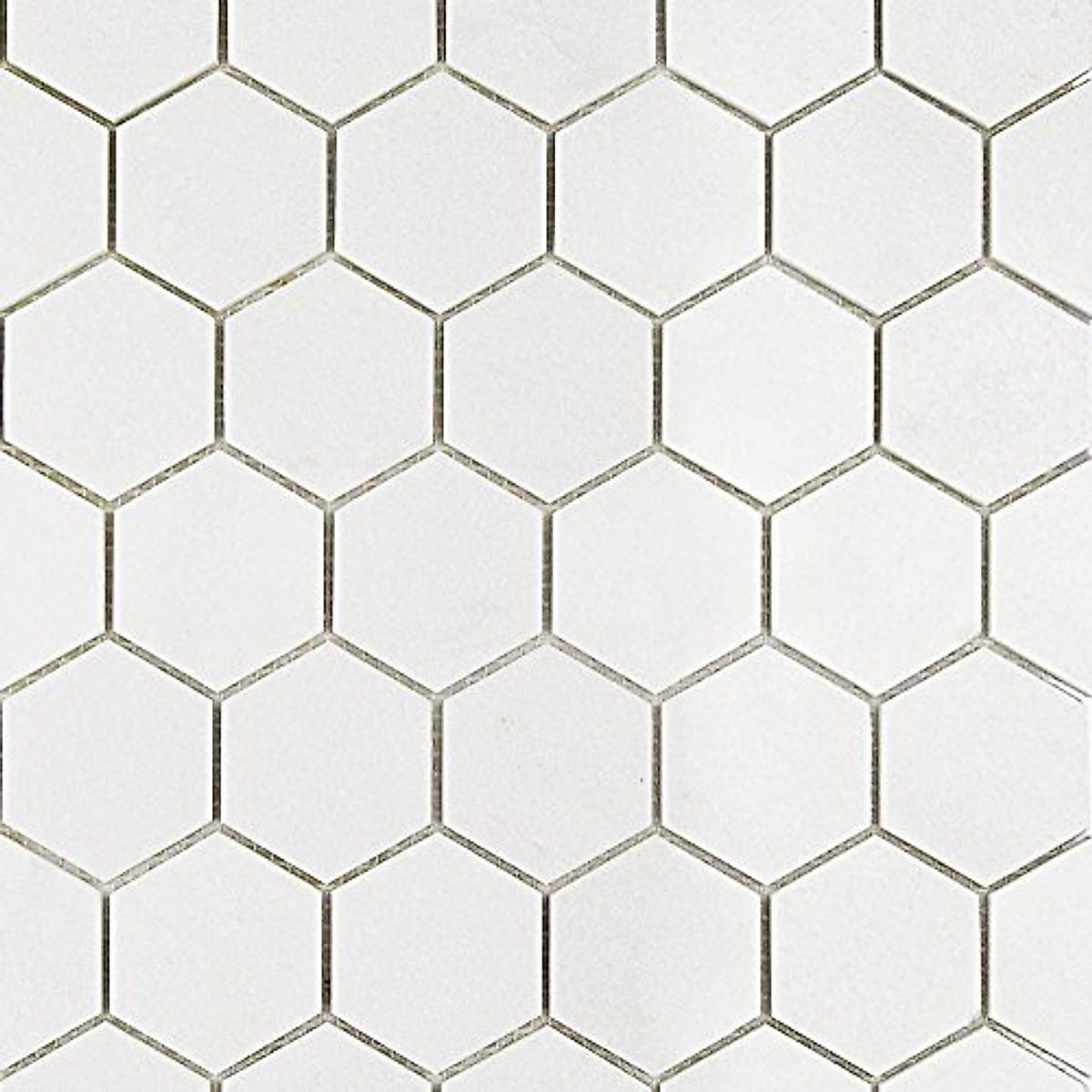 White Thassos Hexagon Marble Mosaics