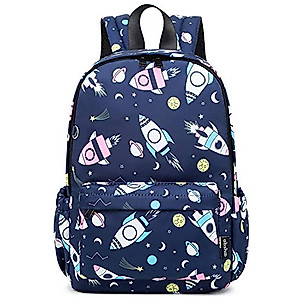 abshoo Little Kids Toddler Backpacks for Boys and Girls Preschool Backpack With Chest Strap (Rocket Navy)