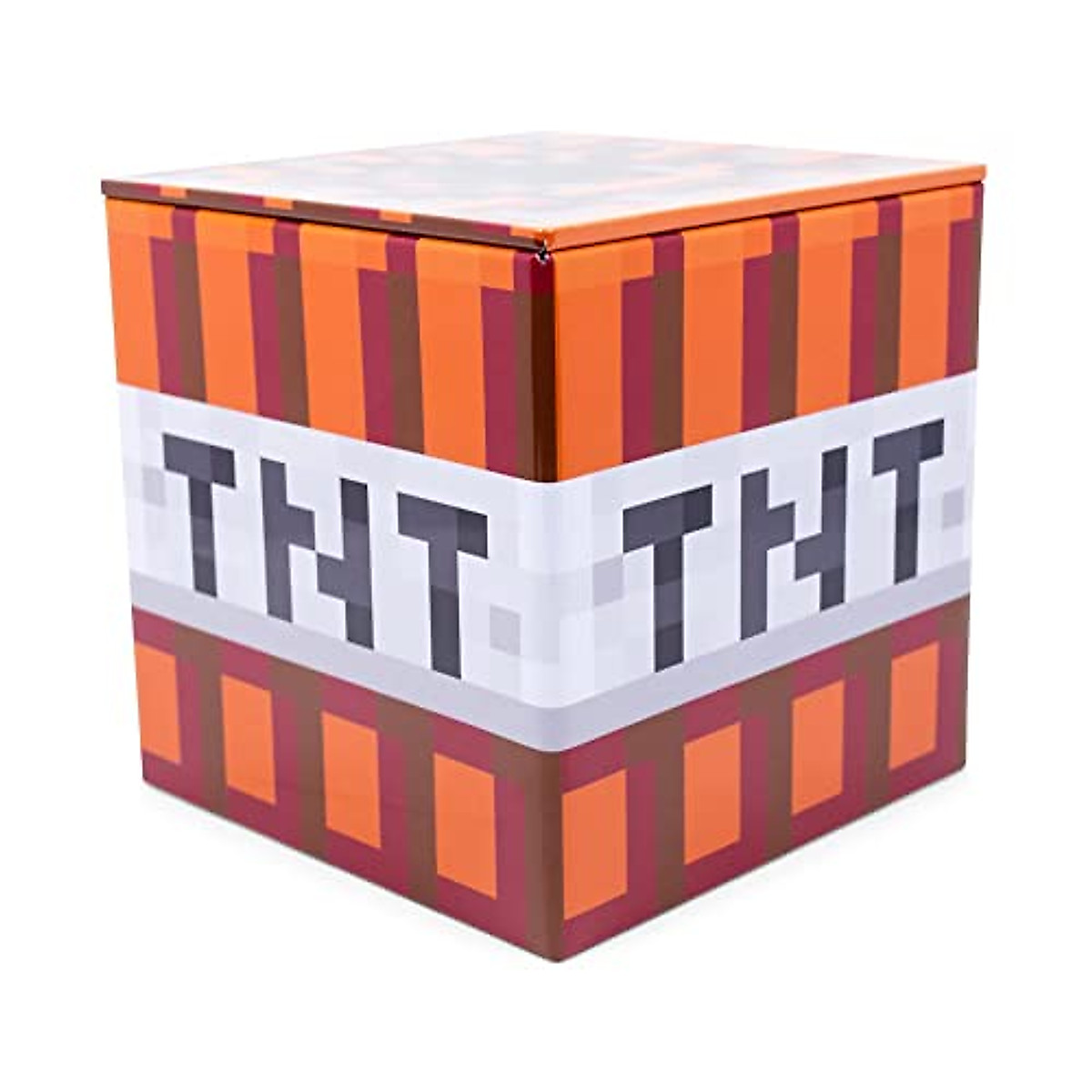 MINECRAFT TNT 4-Inch Tin Storage Box Cube Organizer with Lid | Basket Container, Cubby Cube Closet Organizer, Home Decor Playroom Accessories | Video Game Toys, Gifts And Collectibles