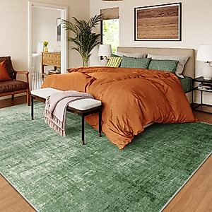 Lahome Green 5x7 Area Rugs,Boho Washable Living Room Rug Soft Bedroom Rug, Modern Abstract Ombre Non-Slip Low-Pile Throw Carpet for Dining Room Office Entryway(5'x7',Green)