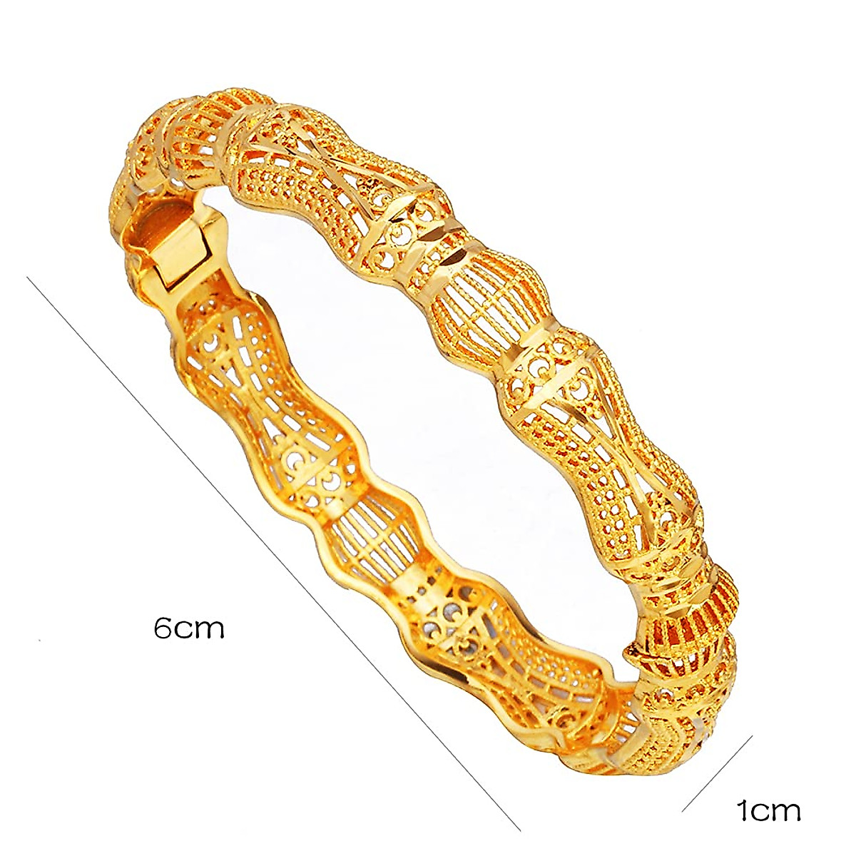 Ethlyn 18K Gold Plated Dubai Gold Bangles Women Bangles&Bracelet Thanksgiving Day Birthday Halloween Christmas Gifts for women (4pcs) (B215)
