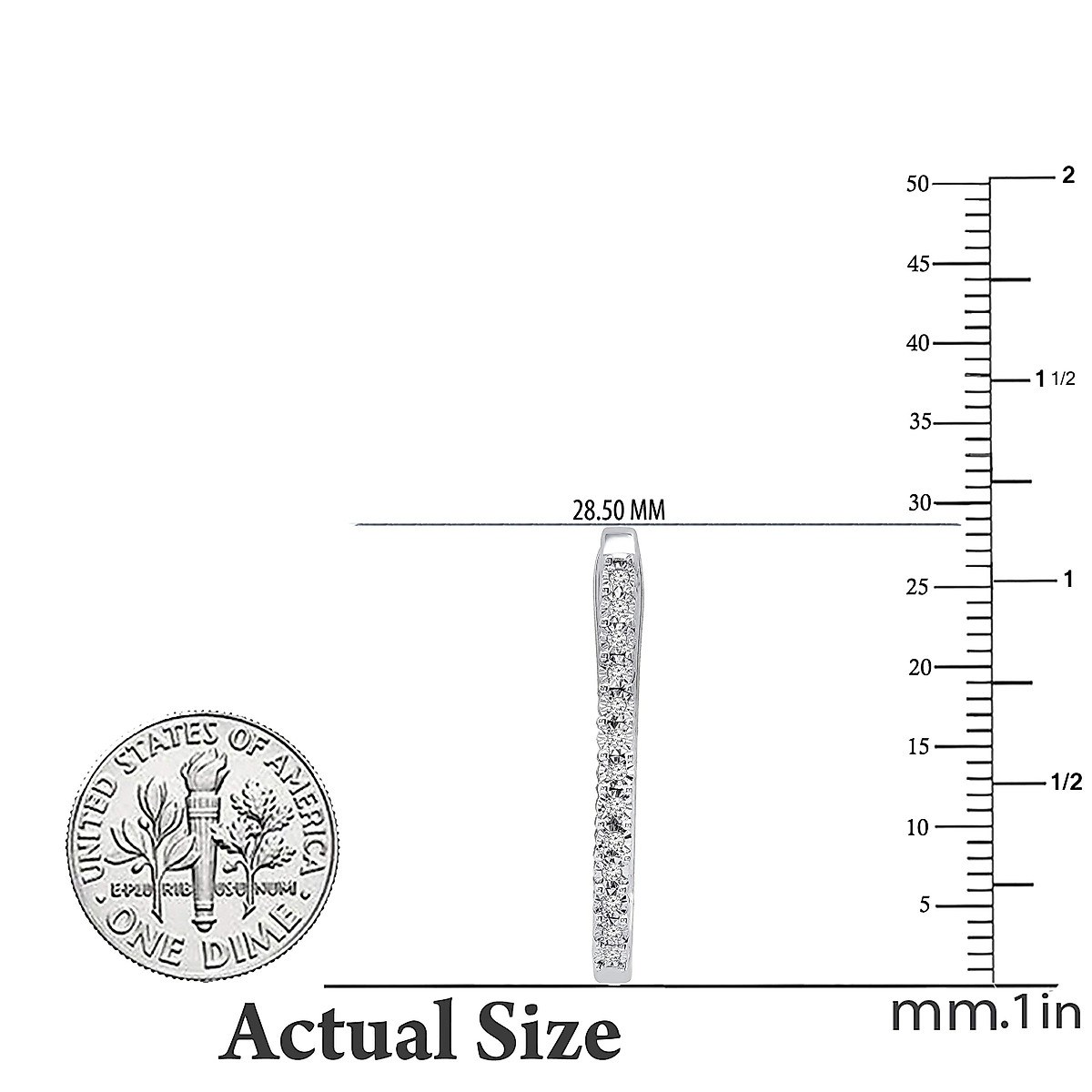 Dazzlingrock Collection 0.13 Carat (ctw) Round White Diamond Ladies Hoop Earrings, 10K White Gold