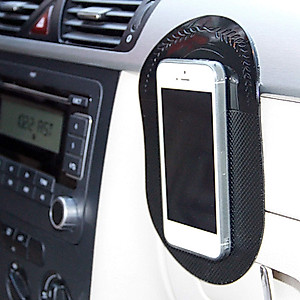 Antislip Car Dash Sticky Pads Cell Phone Dashboard Holder Non-Slip Mat HeatResistant Magic Antislip Mat for Cell Phone, CD, Electronic Devices, Keys, Sunglasses Black