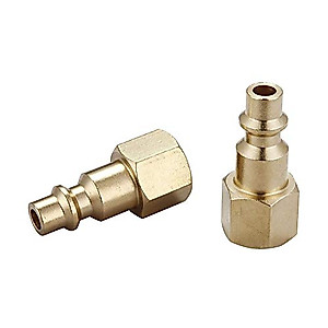 T TANYA HARDWARE Air Hose Fittings And Quick Connect Air Fittings, 1/4 Inch NPT Brass Female Air Coupler Plug (10 Piece) Industrial Type D, Air Compressor Fittings