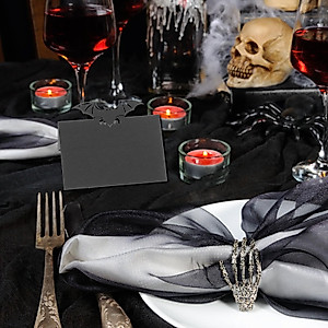 BESTOYARD Wedding Table Numbers Place Cards 50pcs Halloween Bat Places Cards Blank Place Cards Table Tent Cards Wedding Name Cards for Table Setting Banquets Dinner Parties