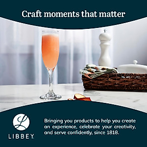 Libbey Catawba Flute Glasses, 6-ounce, Set of 12