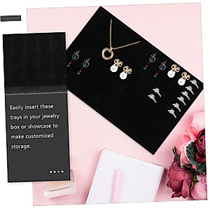 LIFKOME 2pcs Box Jewelry Sponge Pad Black Necklace Black Foam Padding Black Velvet Choker Jewelry Foam Inserts Ring Box Cushion Insert Coquette Aesthetic Room Decor Jewelry Box Cushion