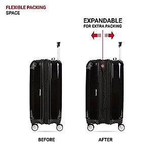 SwissGear 7786 Hardside Expandable Luggage with Spinner Wheels, Black, Carry-On 20-Inch