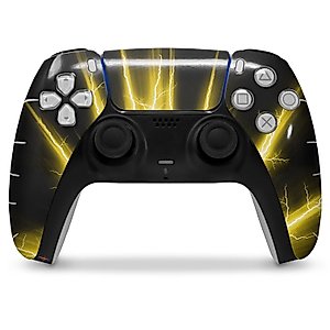 WraptorSkinz Skin Wrap compatible with Sony PS5 DualSense Controller Lightning Yellow (CONTROLLER NOT INCLUDED)