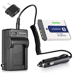 Kastar Battery 1 Pack and Charger with Car Adapter for Sony Type D NP-FD1 NP-BD1 NPFD1 NPBD1 and Sony CyberShot DSC-T2 DSC-T200 DSC-T300 DSC-T500 DSC-T70 DSC-T700 DSC-T90 DSC-T900 Cameras