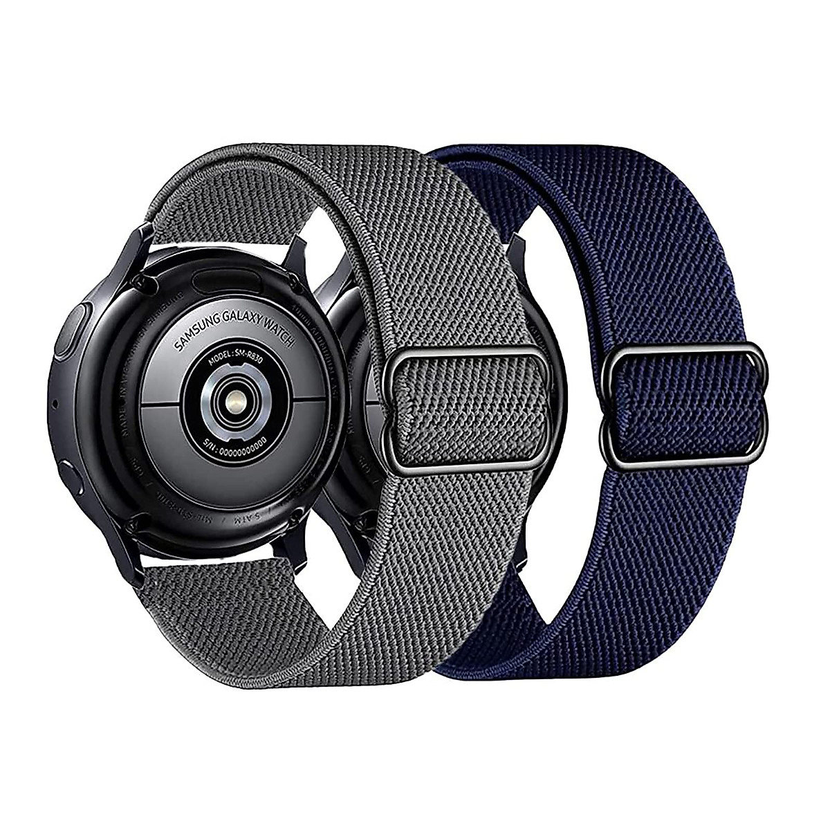 AHXLL 2PACK Nylon Bands Compatible with Samsung Galaxy Watch 7/6/5/4 44mm 40mm/Galaxy Watch FE/Watch 6 4 Classic 42mm 46mm 43mm 47mm/ Watch 5 Pro 45mm/Active 2,20mm Stretchy Sport Band