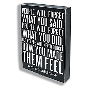 Maoerzai Inspirational Quotes Motto Family Wall Art Sign,Rustic Wooden Box Stand Up Wall Home Decor Plaque,Modern Farmhouse Living Room Bedroom Office Decor Sign with Sayings.