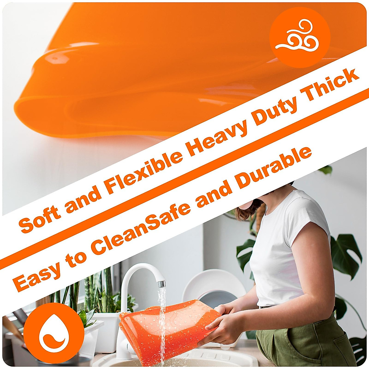 28” Blackstone Griddle Cover Silicone Griddle Mat for 28 Inch Blackstone Griddle, Heavy-Duty Food Grade Silicone Mat to Protect from Pollen, Debris and Rust, All-Season Protective Griddle Cover