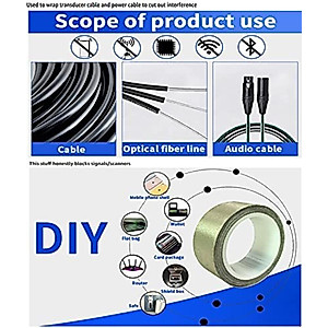ADSWIN Faraday Tape,Copper Nickel Plated Conductive Electrode Tape Fabric,RF/EMI/EMF Shielding,Grounding (Size : 50mmX50m/2inX164ft)