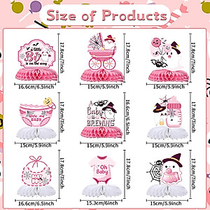Yoyuspy Halloween Baby Shower Decorations - 9PCS A Little BOO Is On The Way Baby Shower Decorations Cute Ghost Baby Shower Honeycomb Centerpieces Table Decor Pink Gender Reveal Party Supplies Girls