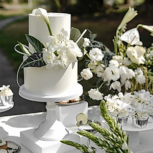 4 Pcs White Cake Stand Set Round Metal Cake Stands Metal Cupcake Holder White Dessert Table Display Set for Wedding Birthday Party Baby Shower Anniversaries Supplies