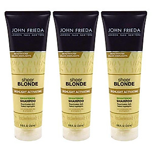 John Frieda sheer blonde Highlight Activating Enhancing Shampoo For Lighter Blondes 8.45 oz (Pack of 3)