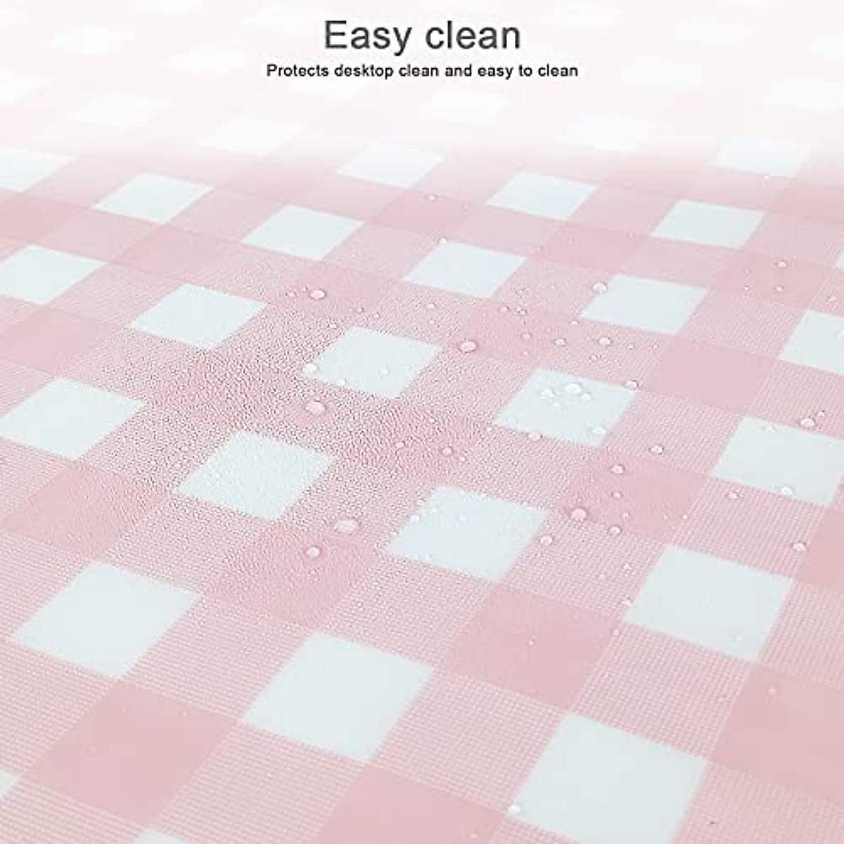 4 Pcs Pink Gingham Tablecloth 54 × 108 Inches Pink and White Checkered Table Cloth Disposable Plastic Waterproof Tablecover for Outdoor Picnic, Birthday Party, Holiday Dinner