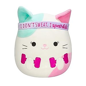 Squishmallows Original 14-Inch Caryl Teal and Pink Calico Cat - Large Ultrasoft Official Jazwares Plush