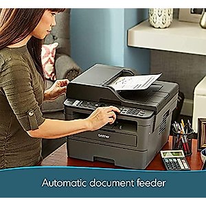 Brother MFC L2700 Series Compact Wireless Monochrome Laser All-in-One Printer - Print Copy Scan Fax - Mobile Printing - Auto Duplex Printing - Up to 32 Pages/Min - ADF - 2-line LCD (Renewed)