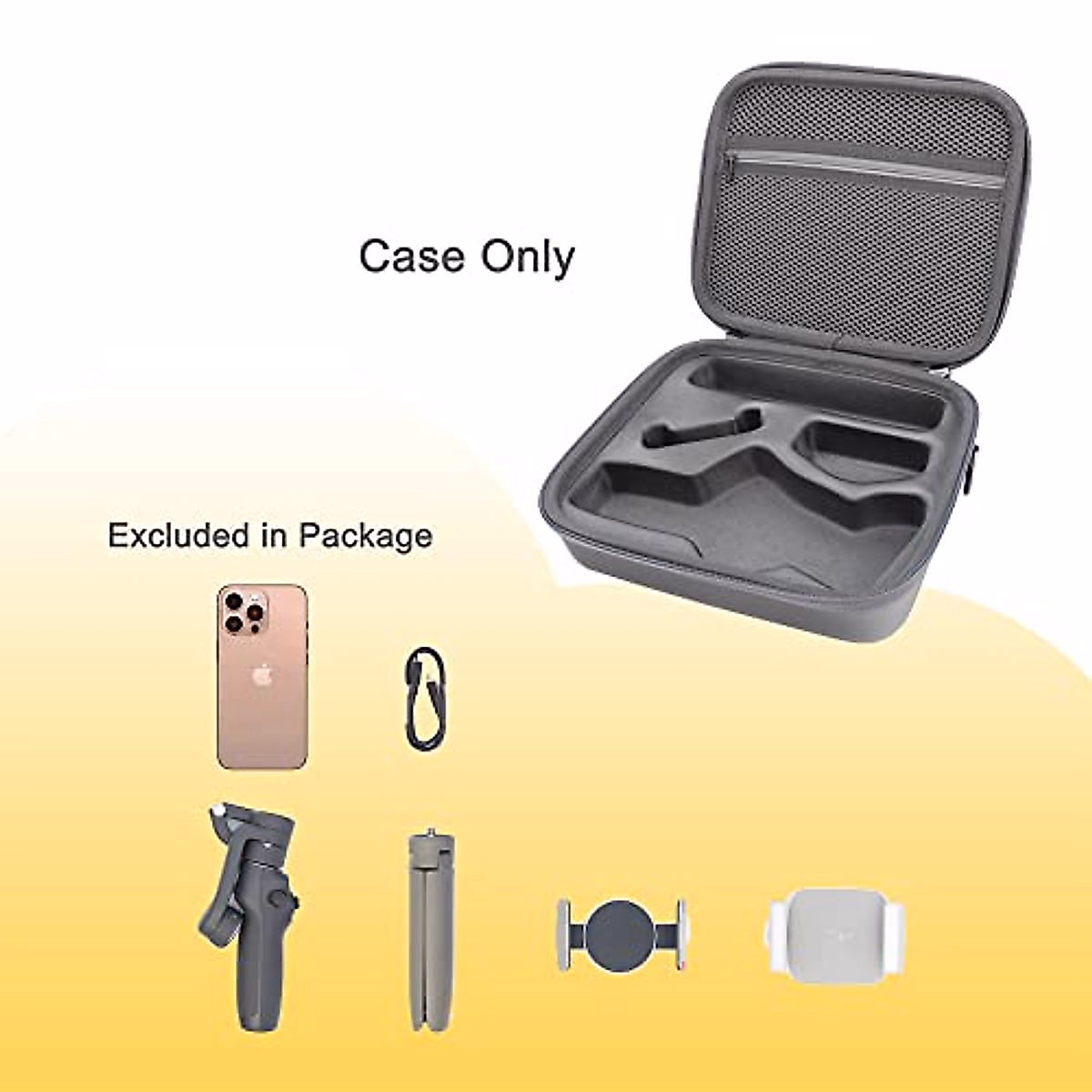 NOITI OSMO Mobile 6 Case for DJI OM 6 Smartphone Gimbal,Small Portable Carrying Case Waterproof Storage Bag Compatible with OSMO Mobile 6 Gimbal Stabilizer Accessories(Grey)