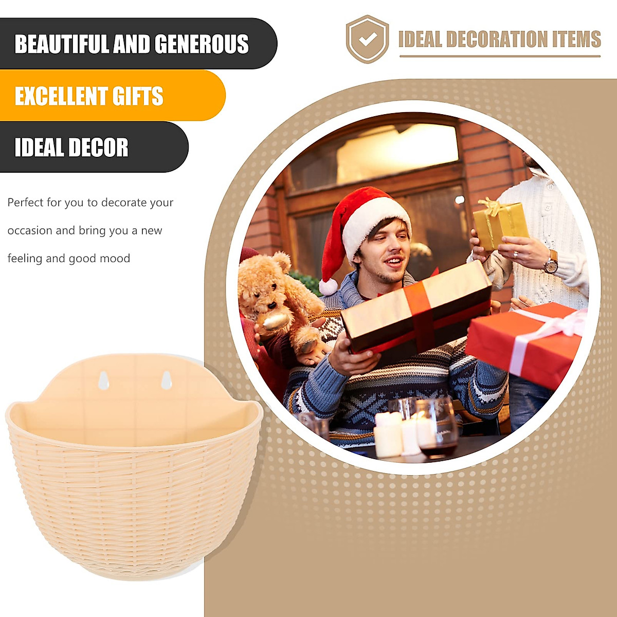 Happyyami 1 Pc Flowerpot Plastic Flower Pot Hanging Planter Orchid Planter pots Ceramic Plant Pot Garden Wall Flower Pot Patio Hanging Plant Pot Creative Flower Pot Wall-Mounted Potted Juicy