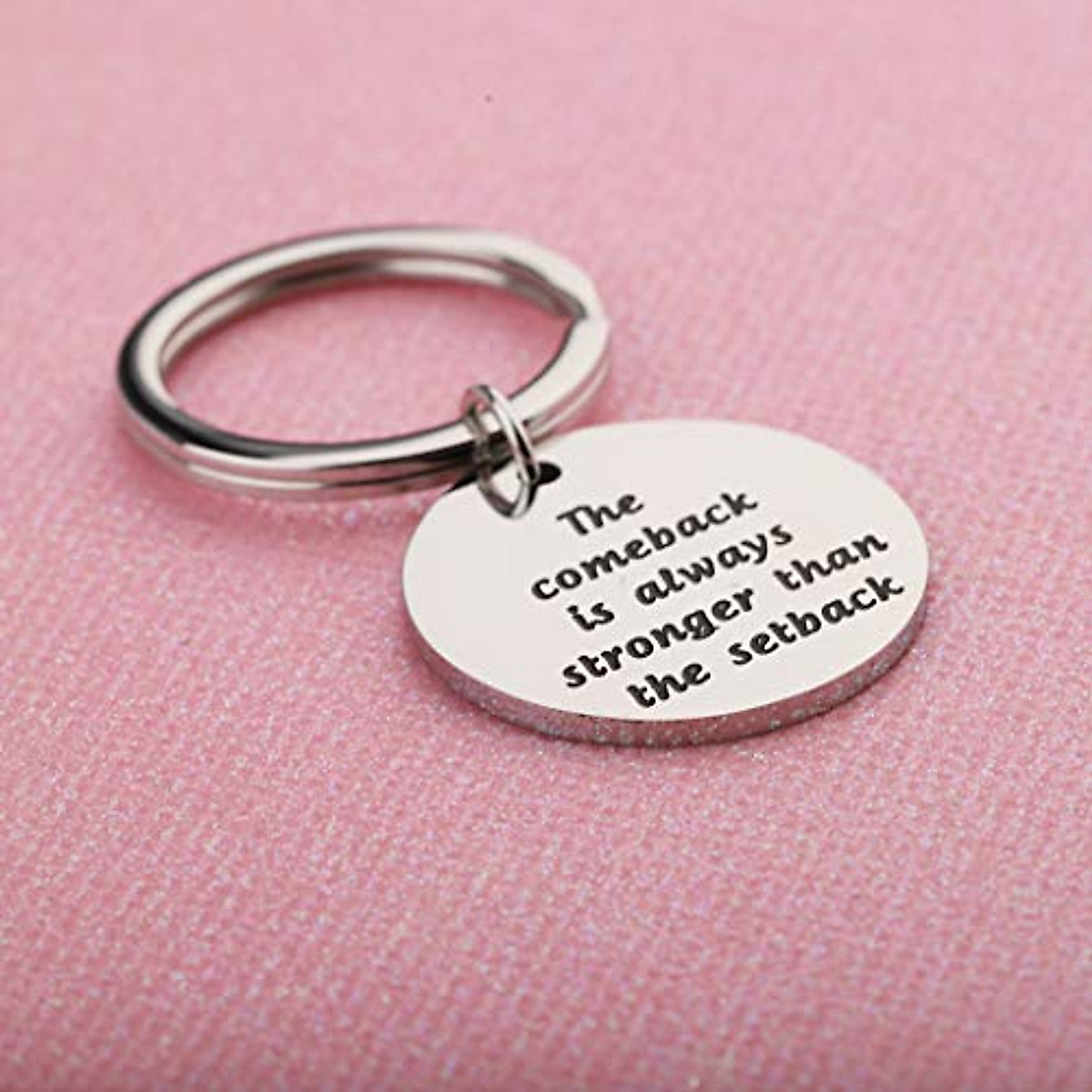 BAUNA Sobriety Keychain Addiction Recovery Jewelry Comeback Key Ring